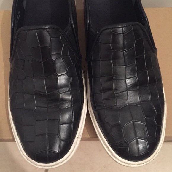 Cole Haan | Shoes | Cole Haan Black Bowie Croc Embossed Sneaker 6 ...
